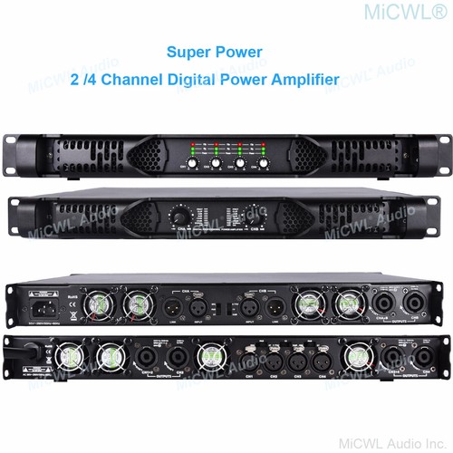 Digital Power Amplifier 2 Ch 5200W Speaker AMP 4 Ch 10k watt Bridging ...