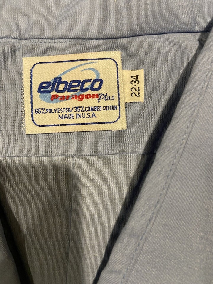 3 Elbeco I P878-3 Paragon Plus Poplin Long Sleeve Shirt Light Blue Size ...
