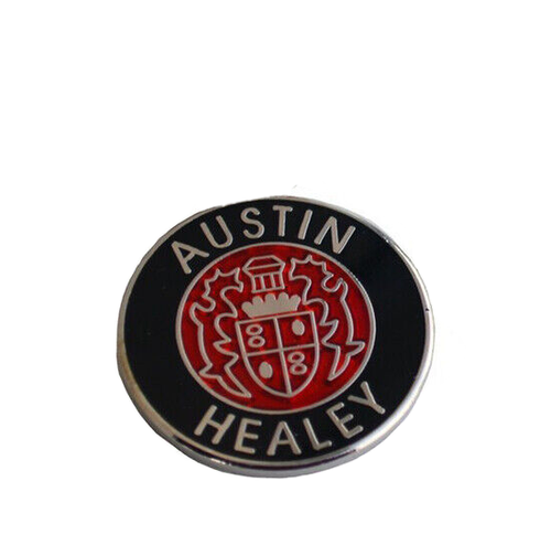Austin Healey Badge Emblem Heavy Brass Metal Chrome | Silver | Glossy