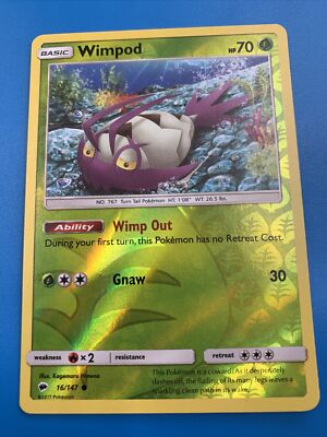 Wimpod - 16/147 - Common - Reverse Holo Pokemon Sun & Moon | eBay