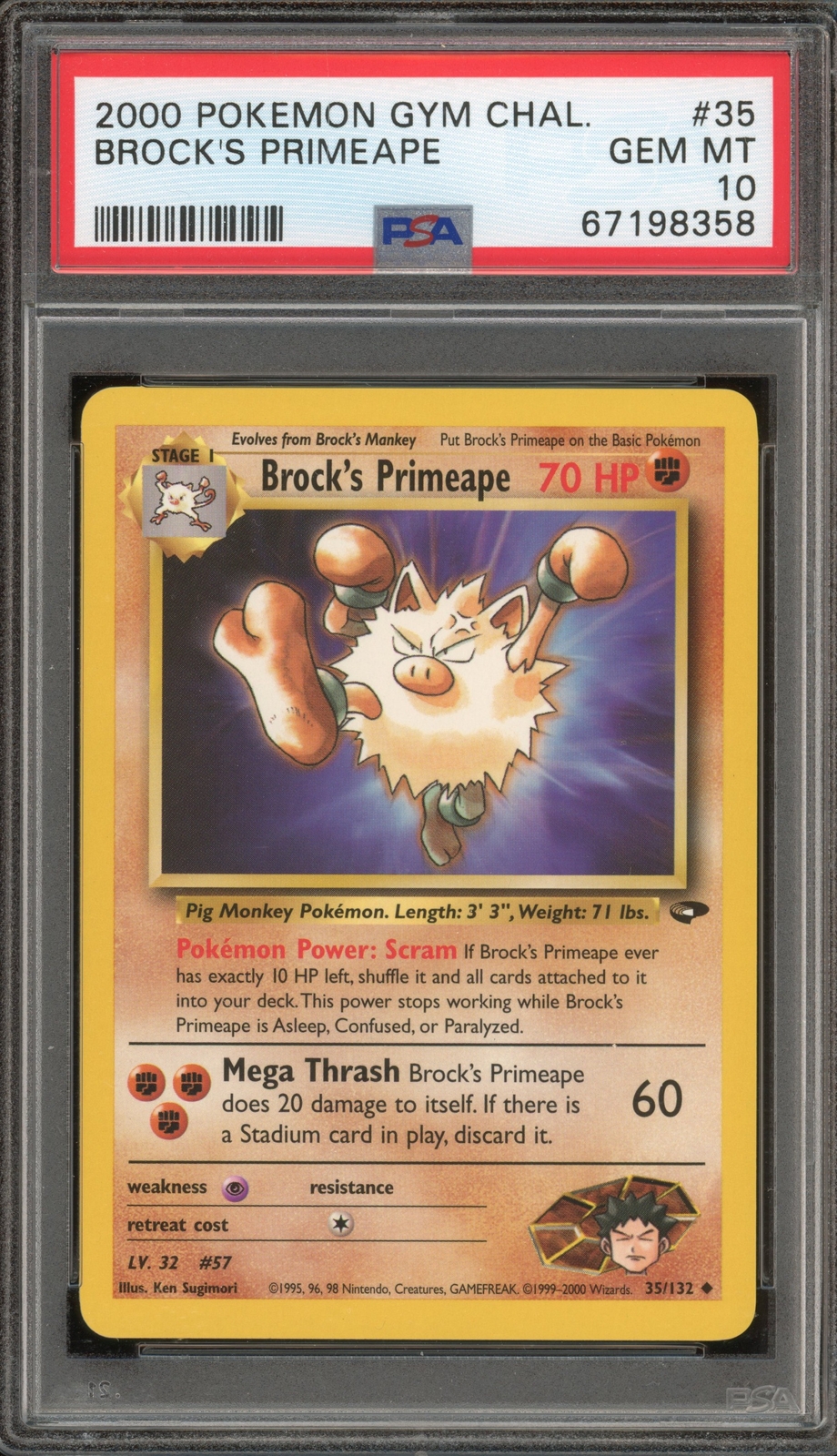 Pokemon Brock's Primeape Gym Challenge Unlimited #35 PSA 10 Gem Mint | eBay