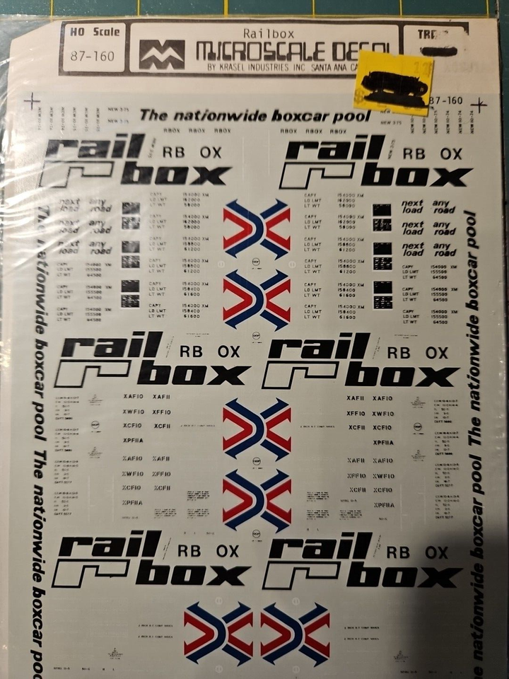 MICROSCALE DECALS, HO SCALE, 87-160, RAIL BOX FREIGHT CARS | eBay
