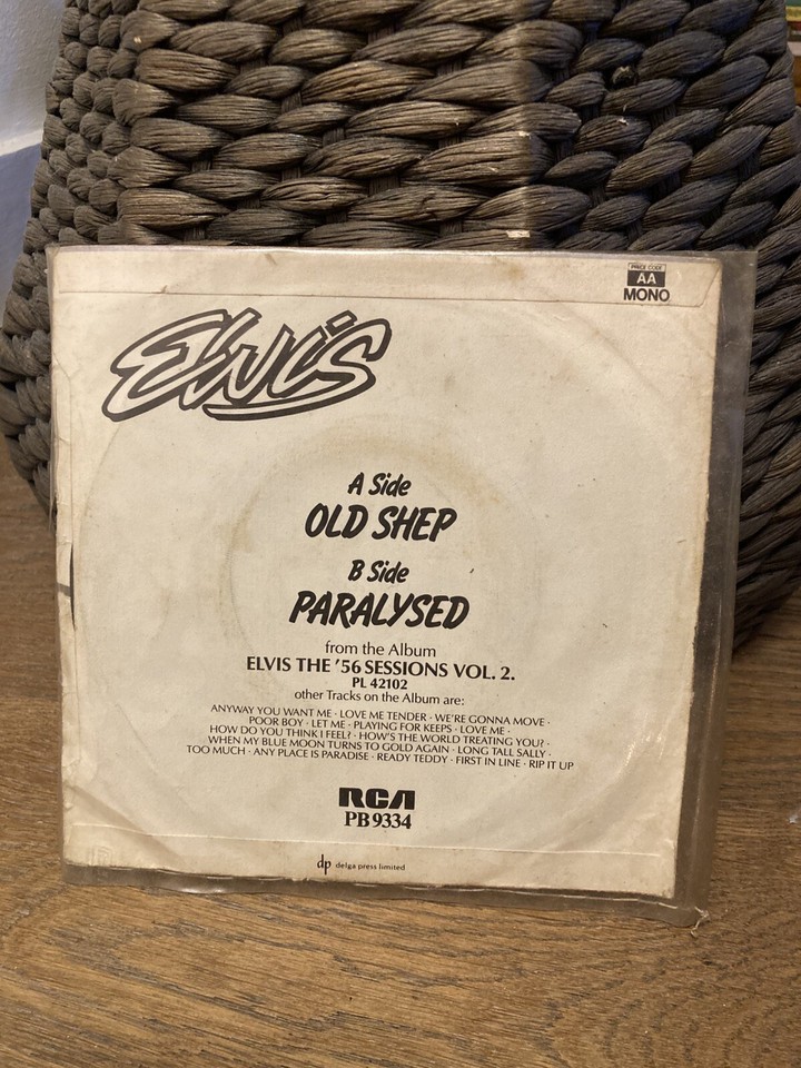 Elvis Old Shep/Paralysed 7” Vinyl Single PB9334 | eBay UK