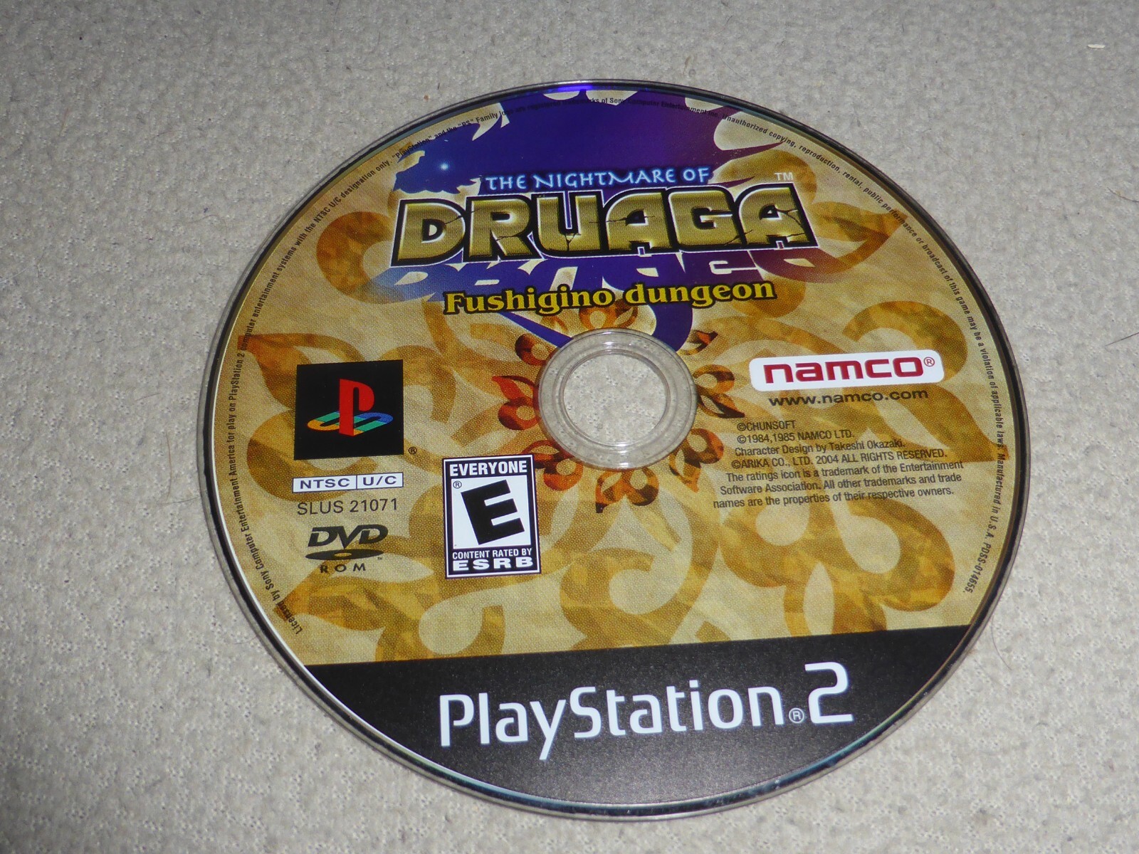 PS2 PLAYSTATION 2 THE NIGHTMARE OF DRUAGA FUSHIGINO DUNGEON GAME DISC ...