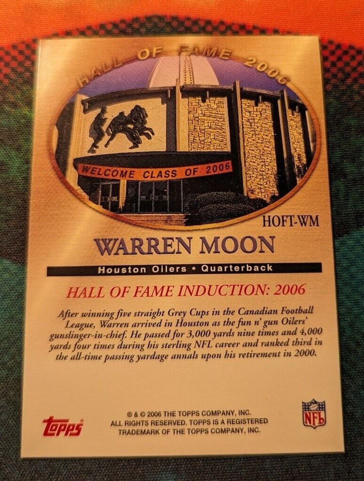 2006 Topps Warren Moon card #HOFT-WM Houston Oilers NFL HOF | eBay