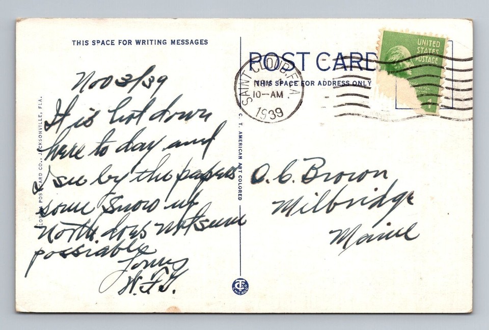 St Cloud FL-Florida, Scenic View Veterans Memorial Park, Vintage c1939 ...