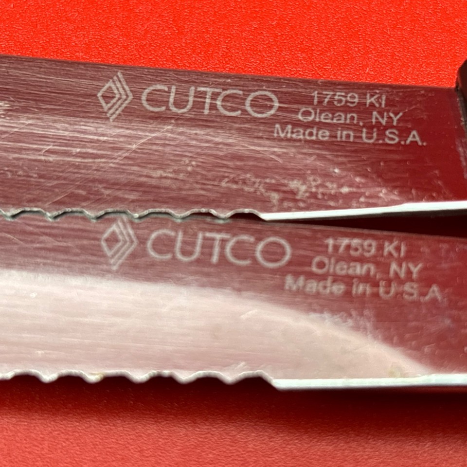 Cutco #1759 KI Serrated Table Steak Knife Dark Brown Classic Handle Lot ...
