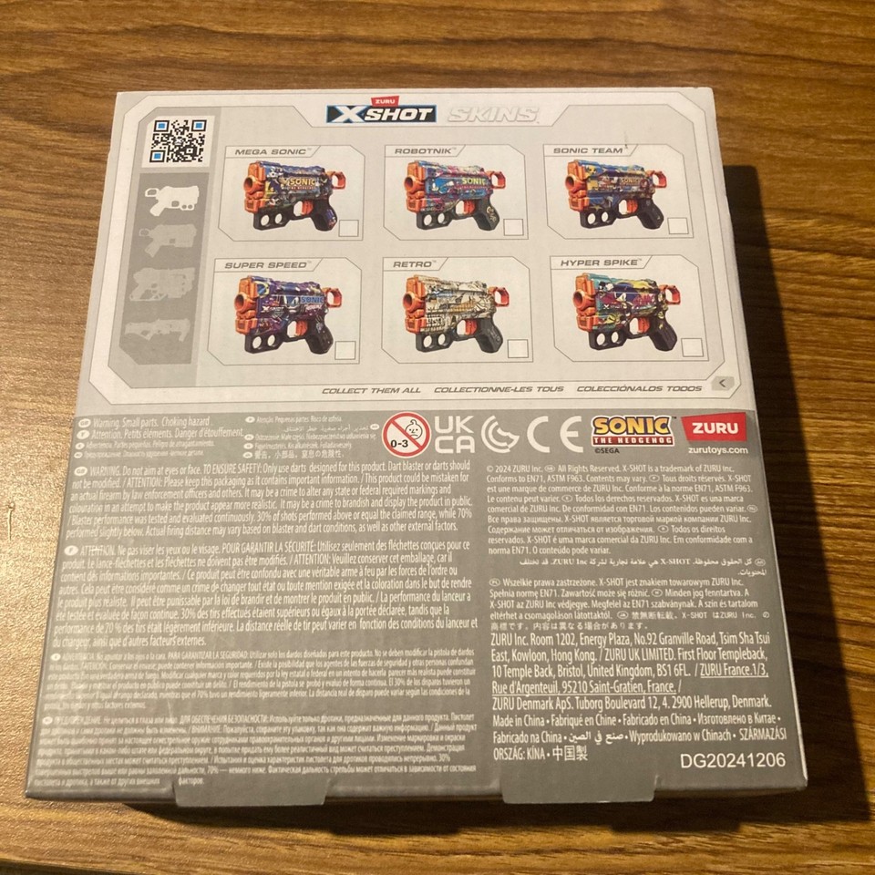 Zuru X-Shot Menace Dart Gun - Sonic The Hedgehog Mega Skin w/ 8 Rounds ...