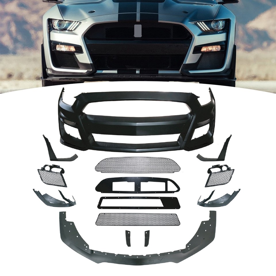 Bumper KIT Shelby GT500 Style suitable for MUSTANG 2015 2016 2017 Black ...