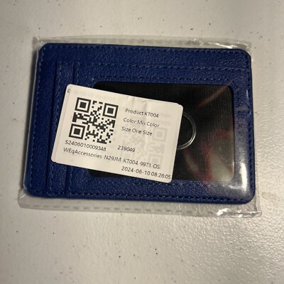 HALARA CREDIT CARD HOLDER BLUE FAUX LEATHER NEW | eBay