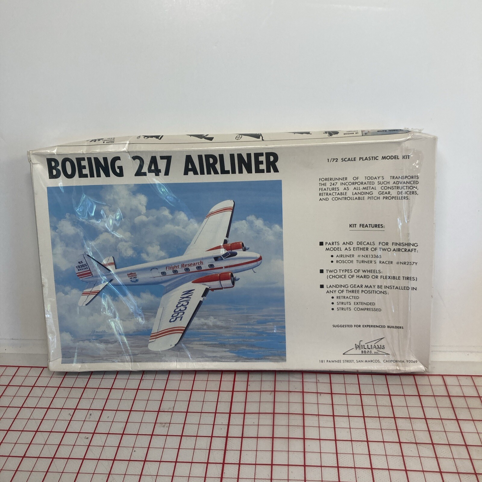 1:72 Boeing 247 airliner Williams Bros. Model Kit inbox open box | eBay
