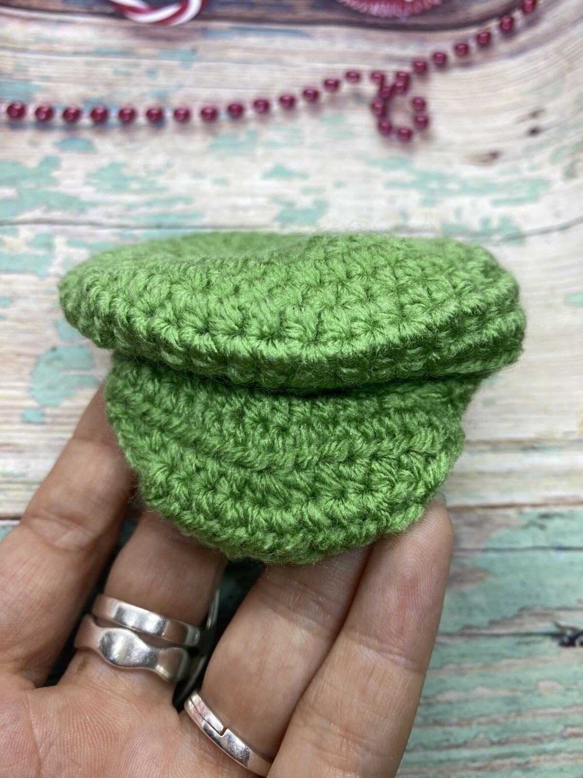 crochet handmade flat cap doll toy new cute hat small mini teddy pet ...