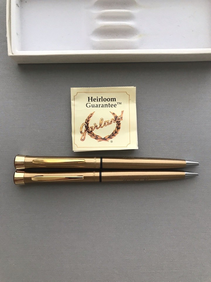 Garland Heirloom Gold Pen & Pencil Set Bubble Top Vintage | eBay