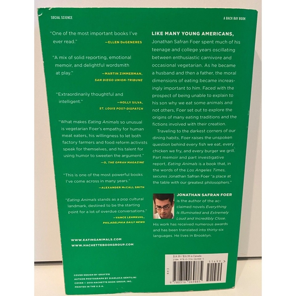 Eating Animals, Foer, Vegan, Vegetarian, Food Science Meat Chicken Beef ...