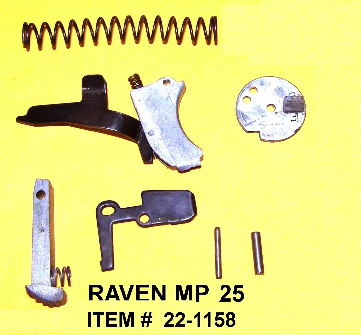 Raven MP-25 IN 25ACP Pistol Parts Trigger Cam Safety Mag Catch Pins 22 ...