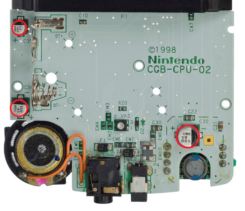 Nintendo Gameboy Color Replacement Capacitors / 3 x SMD Caps / Repair ...