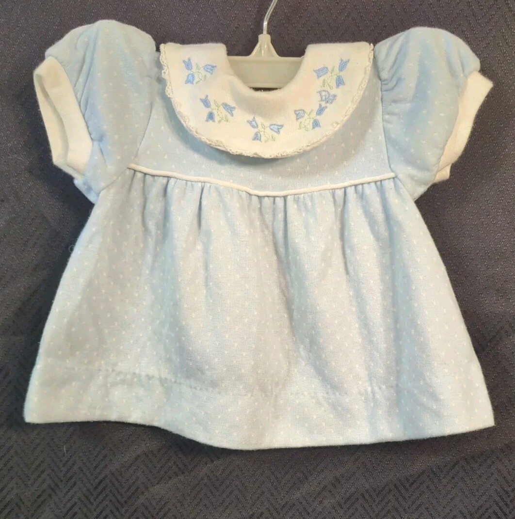 Vintage Christian Dior Baby Dior Blue/White Dress Emb… - Gem