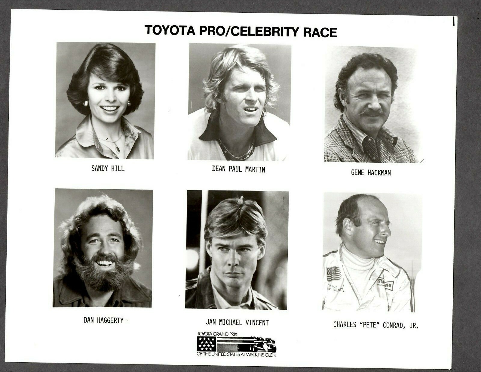 1980 Gene Hackman Press Kit Photo Car Racing Toyota Pro Celebrity Race ...
