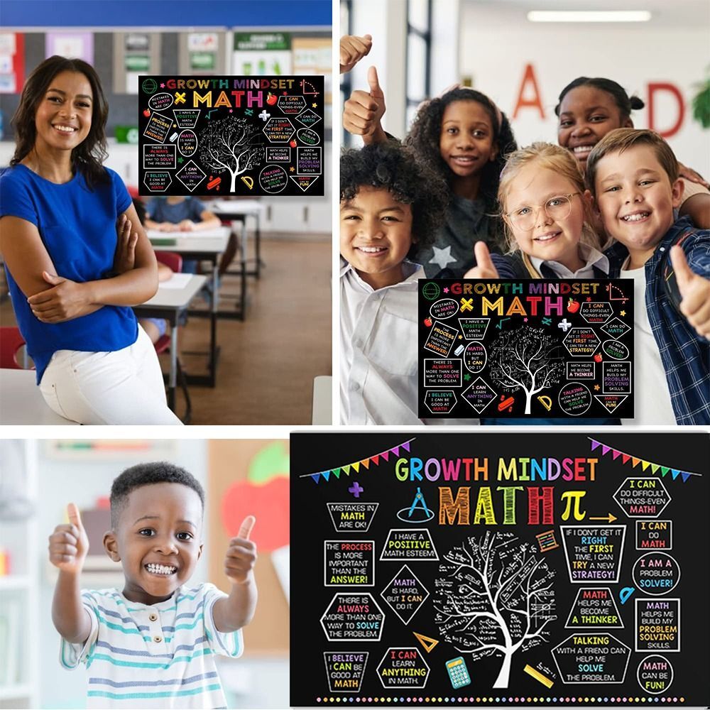 12x16 Inch Growth Mindset Math Poster Background Wall Cover Decoration ...