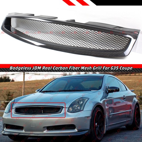 FOR 2003-07 INFINITI G35 2DR COUPE V35 REAL CARBON FIBER FRONT MESH ...