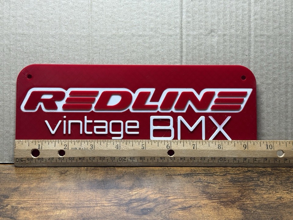 Vintage Custom 3D REDLINE VINTAGE BMX BIKE BICYCLE SIGN PLAQUE PLATE ...