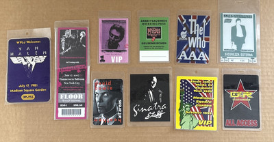 Rock N' Roll Backstage Pass Lot of - Stones, Joel, Springsteen,The Who ...