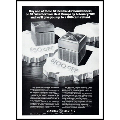 1974 GE General Electric Central Air Conditioner Vintage Print Ad Wall ...