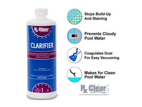 Rx Clear Swimming Pool Chemical Clarifier - 32 oz Bottle - (Select ...