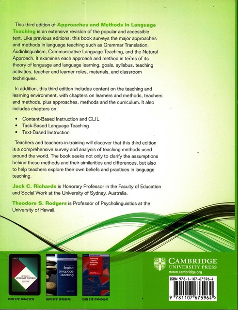 Approaches and Methods in Language Teaching by Theodore S. Rodgers ...