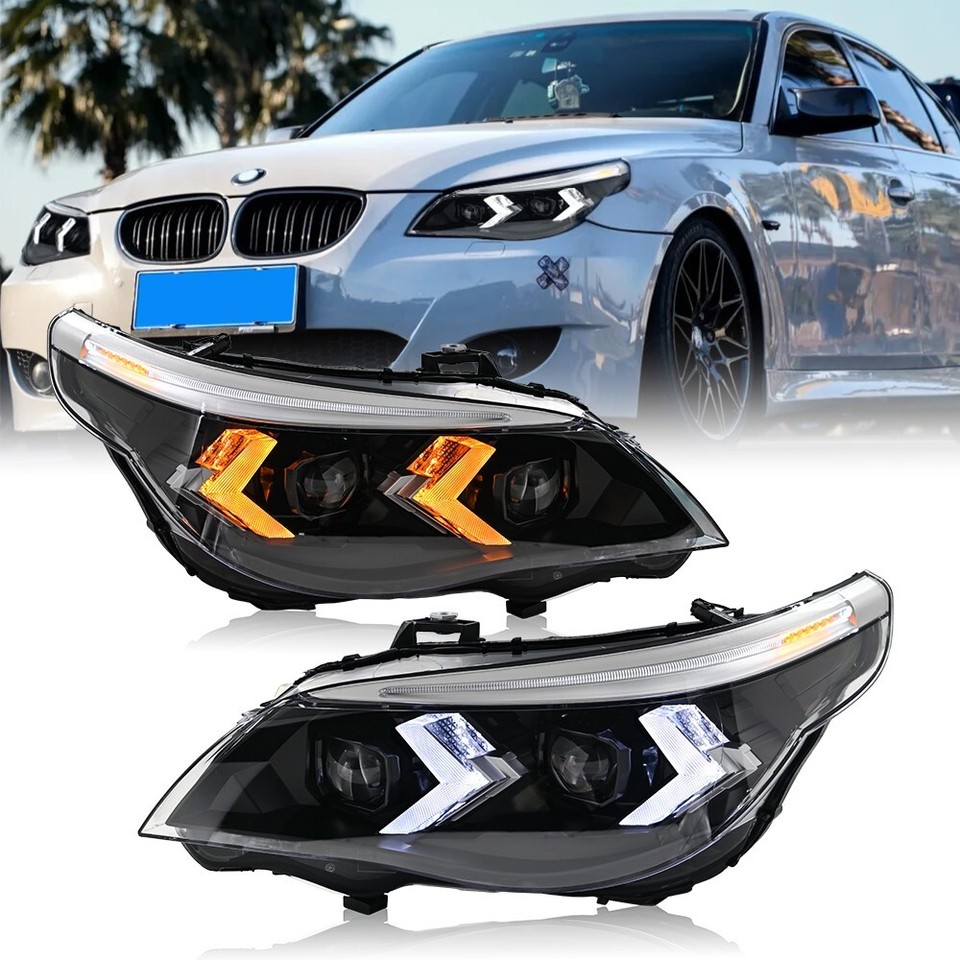 For BMW 5 series E60 E61 2005-2010 LED Headlight Sequential Front DRL ...