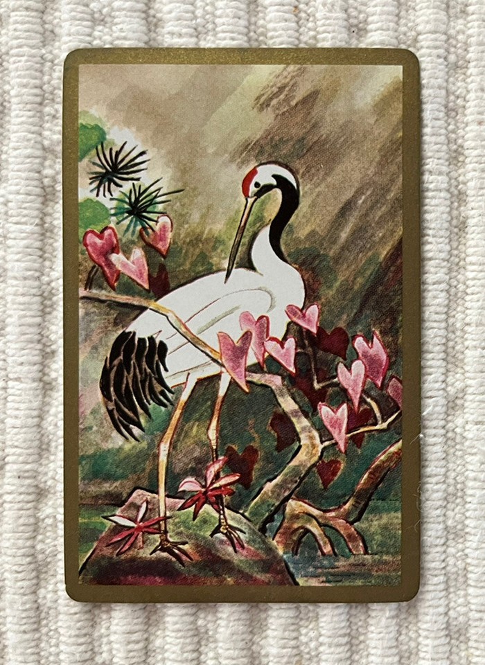 Single Vintage Playing Card ~ Wading Bird ~ Flowers ~ Congress Joker | eBay