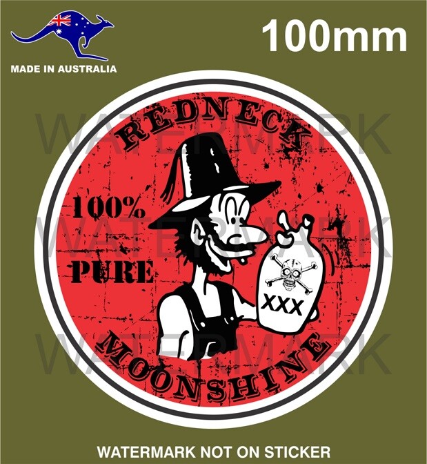 REDNECK MOONSHINE STICKER RETRO VINTAGE FOR RAT ROD HOT ROD TOOLBOX ...