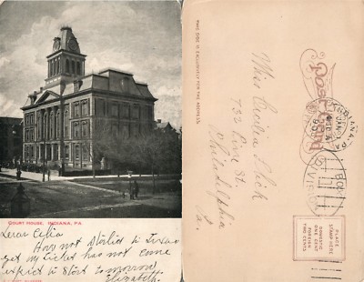 INDIANA PA COURT HOUSE 1906 ANTIQUE POSTCARD | eBay