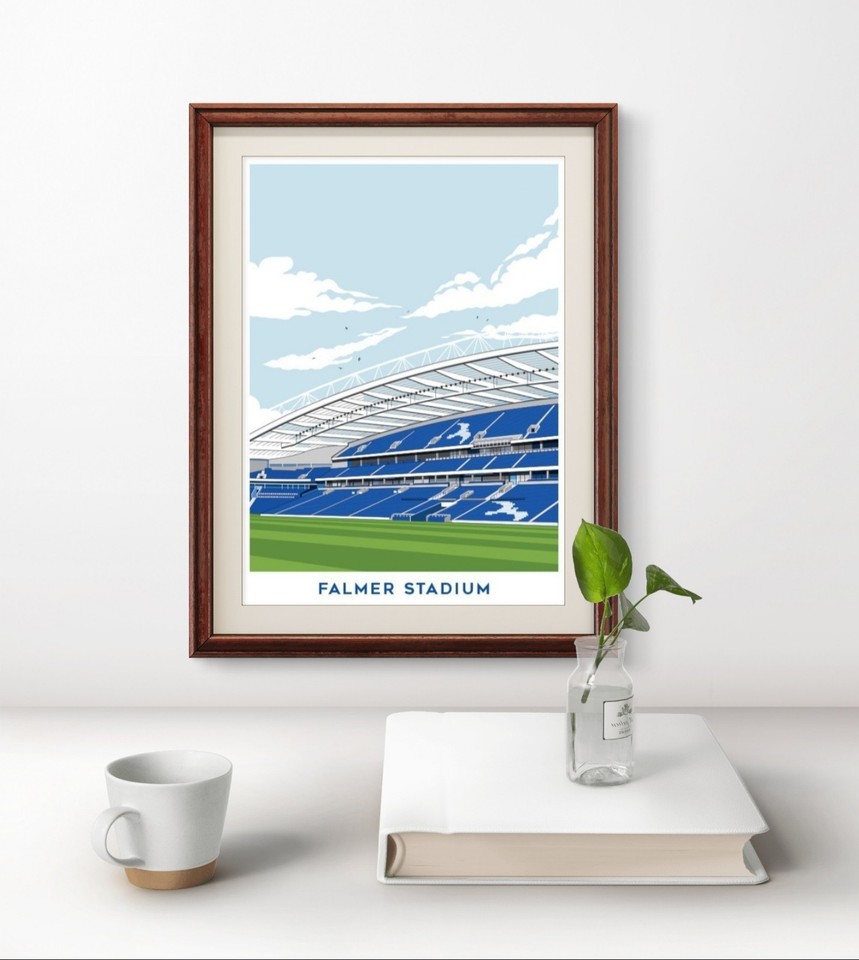 Brighton Football Poster, Falmer Stadium Poster, Brighton Stadium ...