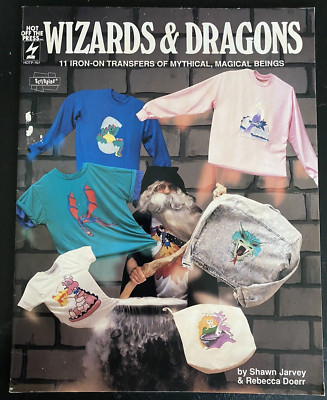 WIZARDS & DRAGONS Iron-On Transfers Mythical Magical Beings 'Hot off ...