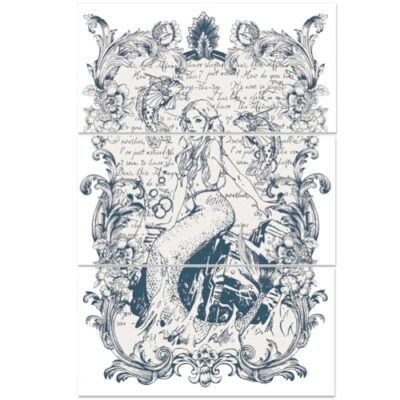 3 Sheets Mermaid Rub On Transfers for Crafts Wood Furniture Glass ...