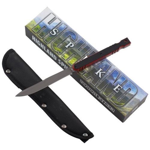 Rough Ryder Spike Gray Titanium Fixed Blade Knife RR1962 Black Red G10 ...