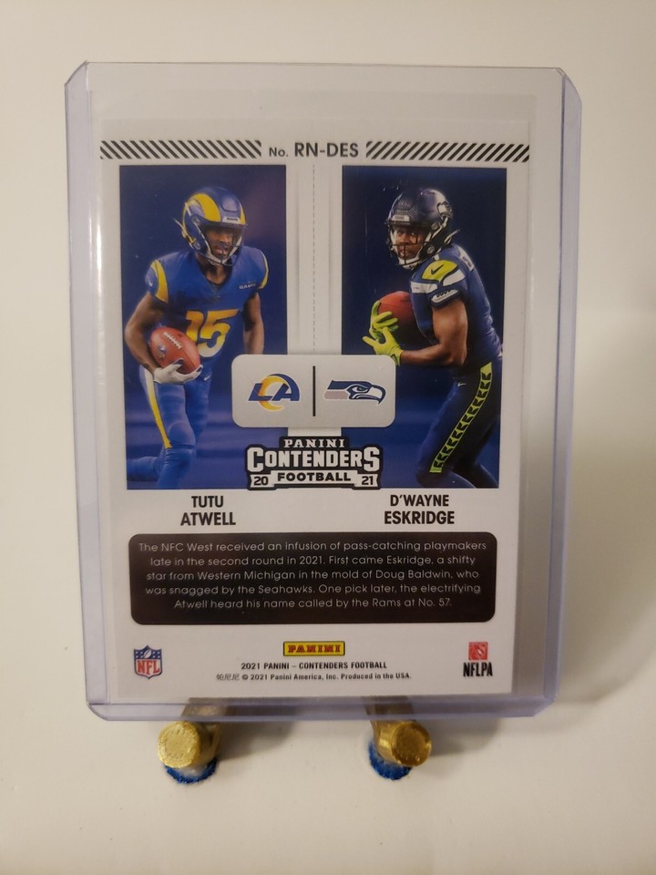 2021 Panini Contenders Round 2 Numbers Tutu Atwell & Dwayne Eskridge ...