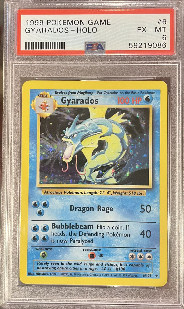 PSA Graded Dark Gyarados HOLO RARE, Gyarados HOLO RARE & 1st Edition ...