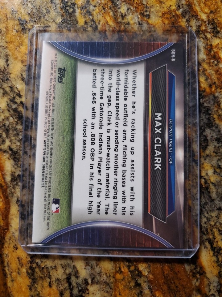 2023 Bowman Draft Max Clark Draft Night 3rd Overall Pick BDN-8 Detroit ...