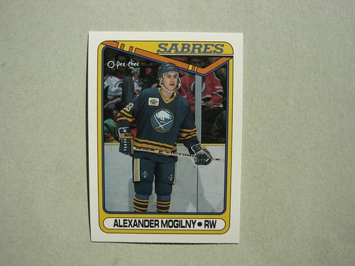 1990/91 O-PEE-CHEE NHL HOCKEY CARD #42 ALEXANDER MOGILNY ROOKIE NM ...