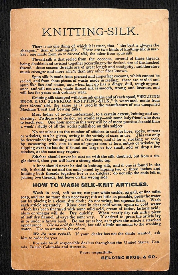 Belding Bros & Co. Spool Silk Victorian Trade Card w/ Mining Shaft ...