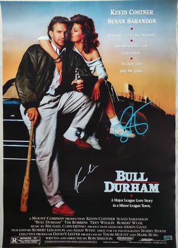 Autograph Kevin Costner,Susan Sarandon Signed 23x17 Poster ( Bull ...