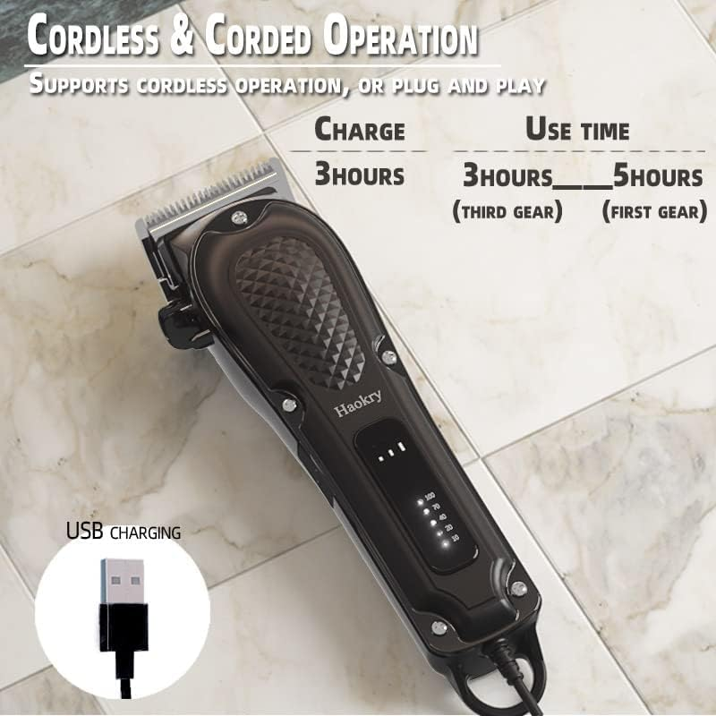 Hair Clippers for Men Professional - Cordless&Corded Barber Clippers ...