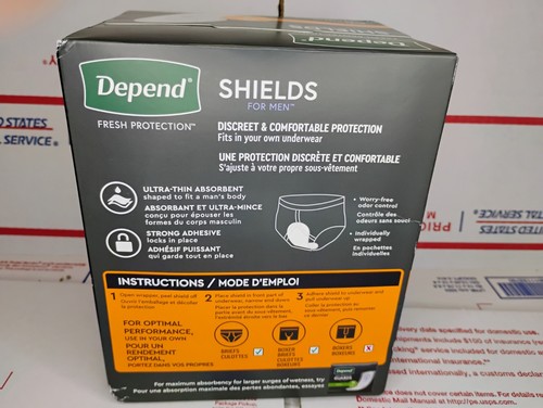 Depend Fresh Protection Incontinence Shields Light Guard for Men, 58 Ct ...