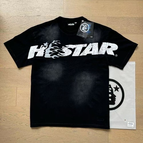 Hellstar Studios Star Ins Same Style Big Logo Tee Wash Black Unisex T ...