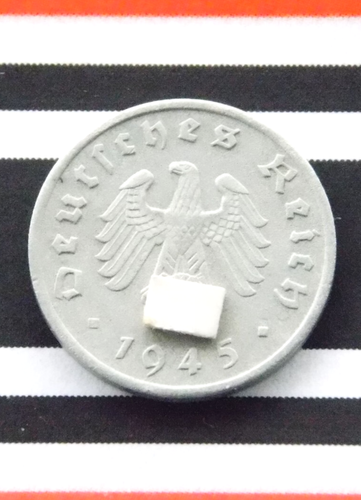 GERMAN Coin 1945 A 1 REICHSPFENNIG Zinc Third Reich Genuine WW2 RARE ...