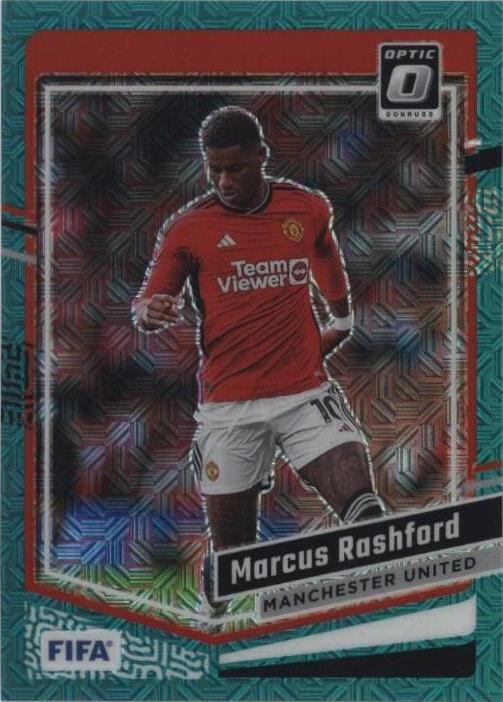 2023-24 Panini Donruss Fifa - Optic Marcus Rashford #96 Teal Mojo Prizm ...