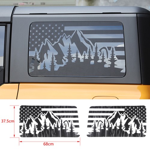 Carbon Fiber Rear Window Glass Sticker Decals Cover Fit For Ford Bronco ...