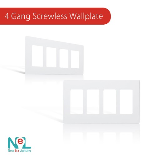 Screwless Decora Wall Switch Plate 1-4 Gang GFI Rocker Switch Plate ...